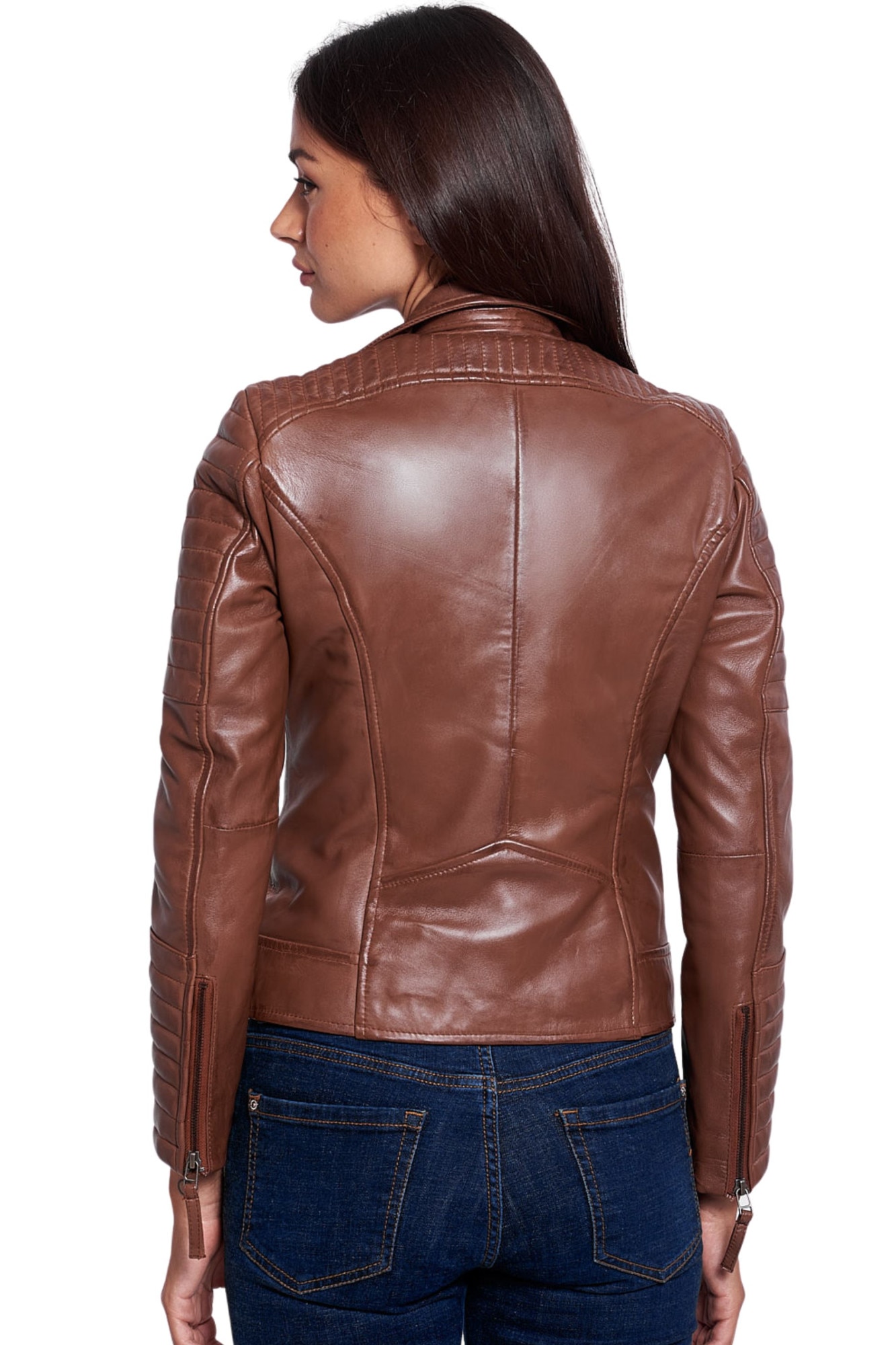 Geaca de piele naturala, Vainas, Electra sheep, Coniac, S - eMAG.ro