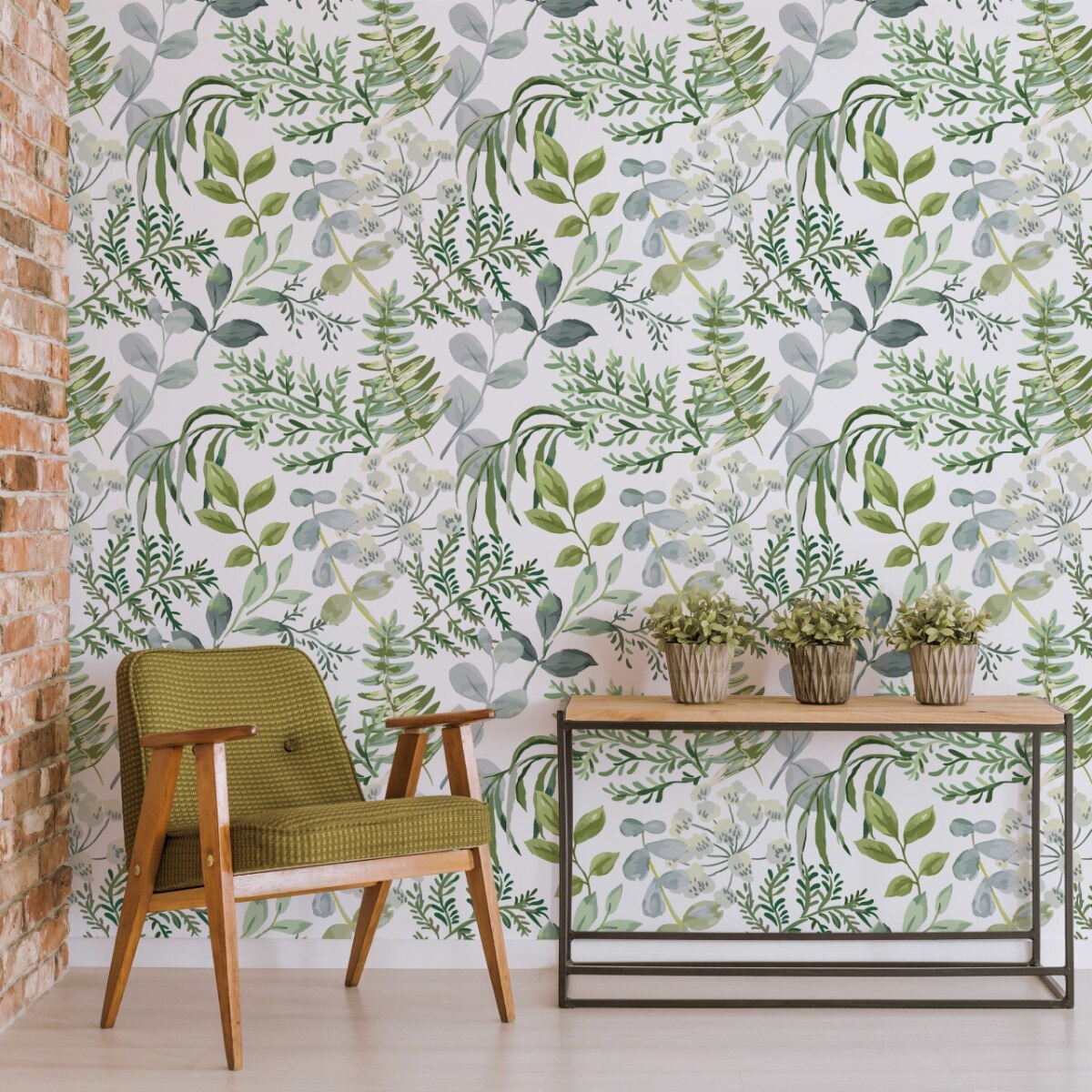 Tapet Pentru Dormitor Frunze Desenate Flori Crengi 53cm x 10m Vlies ...