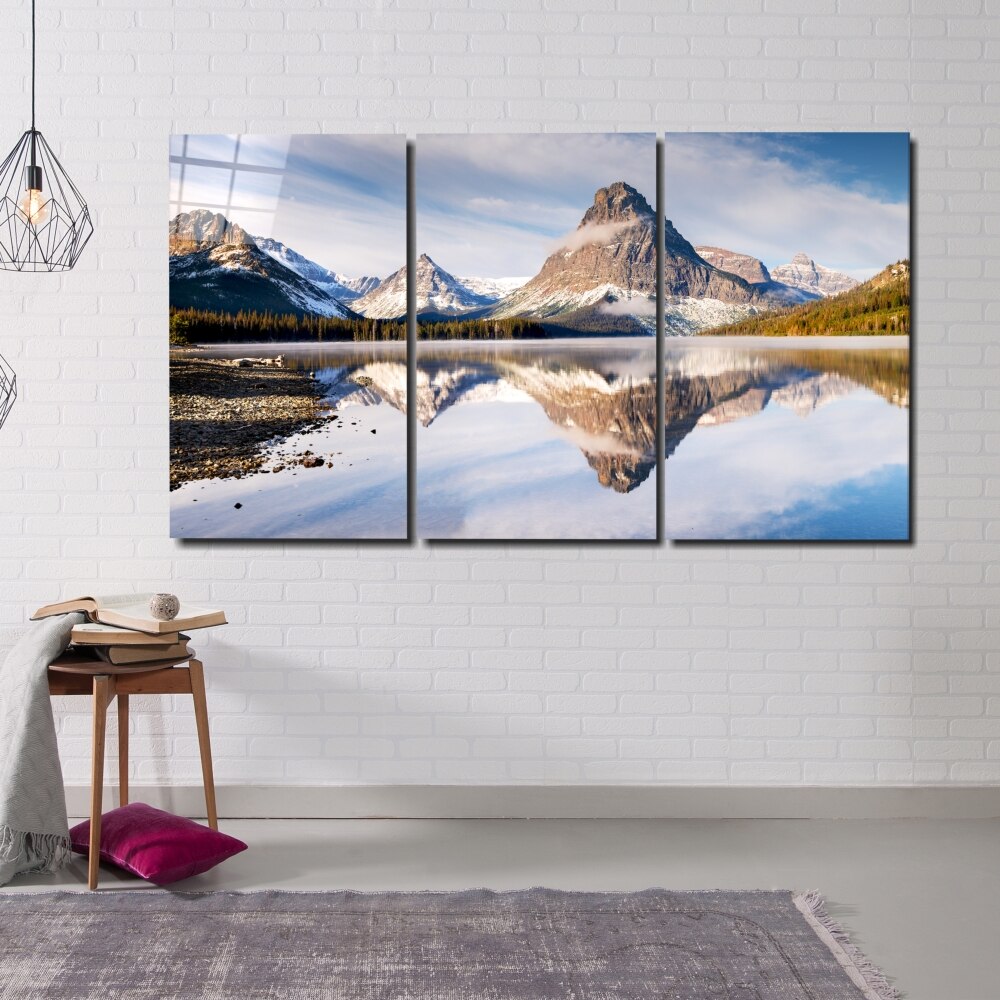 Set 3 tablouri, Print digital, Model- Mega Mountains, 72x46cm - eMAG.ro