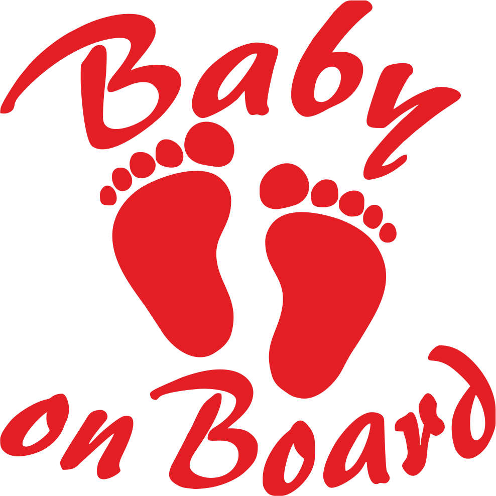 Sticker auto Baby on Board, Rosu, 20 cm - eMAG.ro