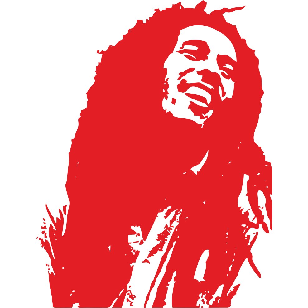 Sticker auto Bob Marley, Rosu, 25 cm - eMAG.ro