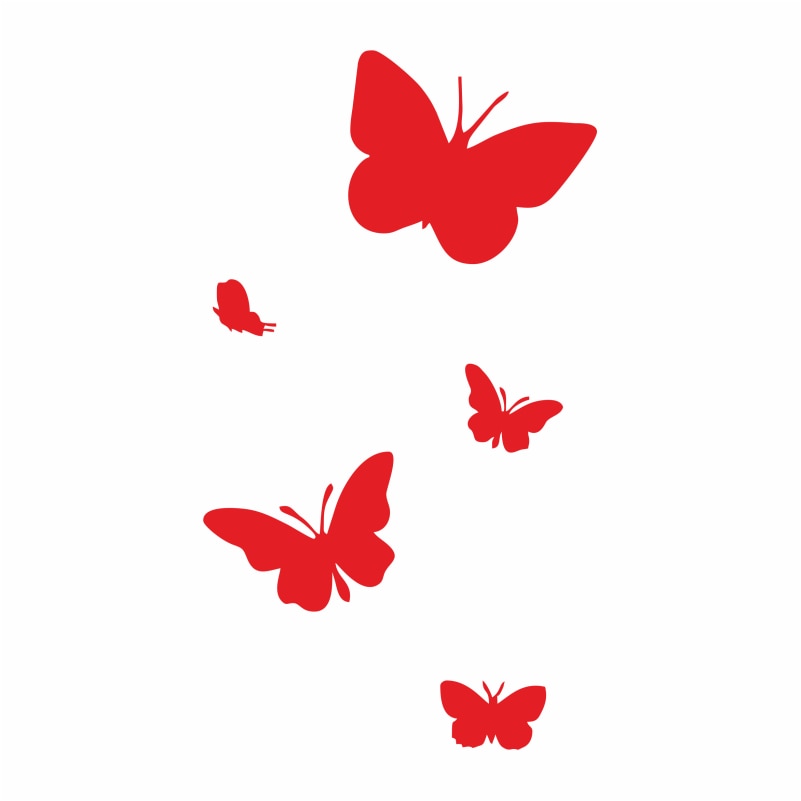 Sticker auto Butterflyes, Rosu, 20 cm - eMAG.ro