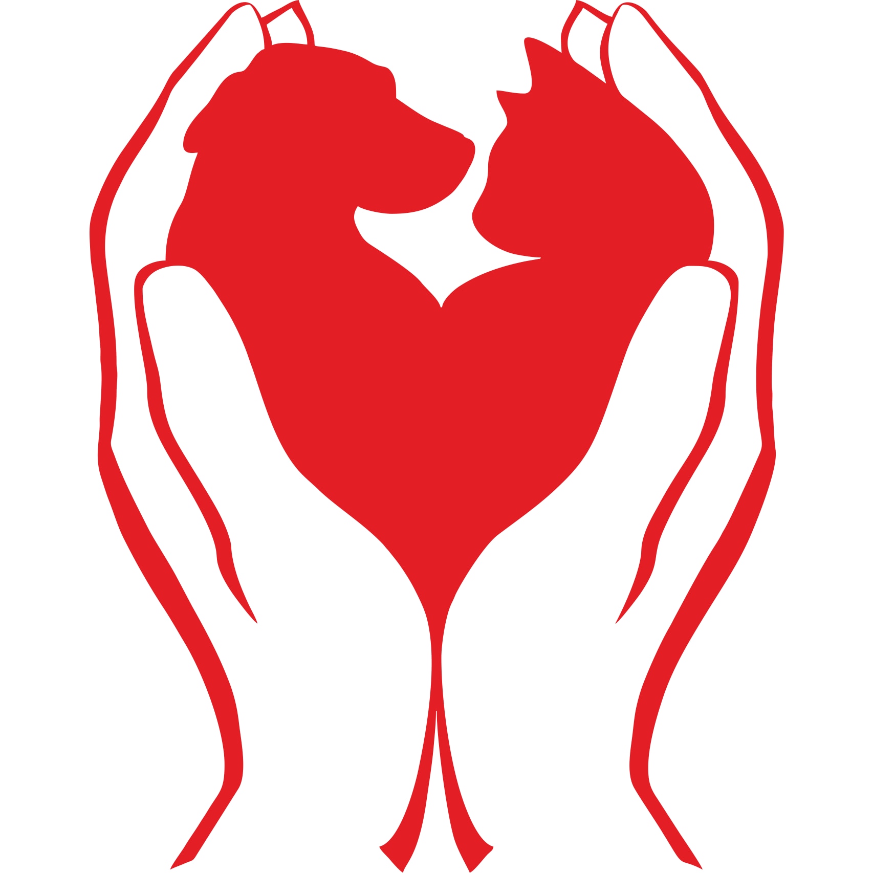 Sticker auto Cat and Dog Love, Rosu, 30 cm - eMAG.ro