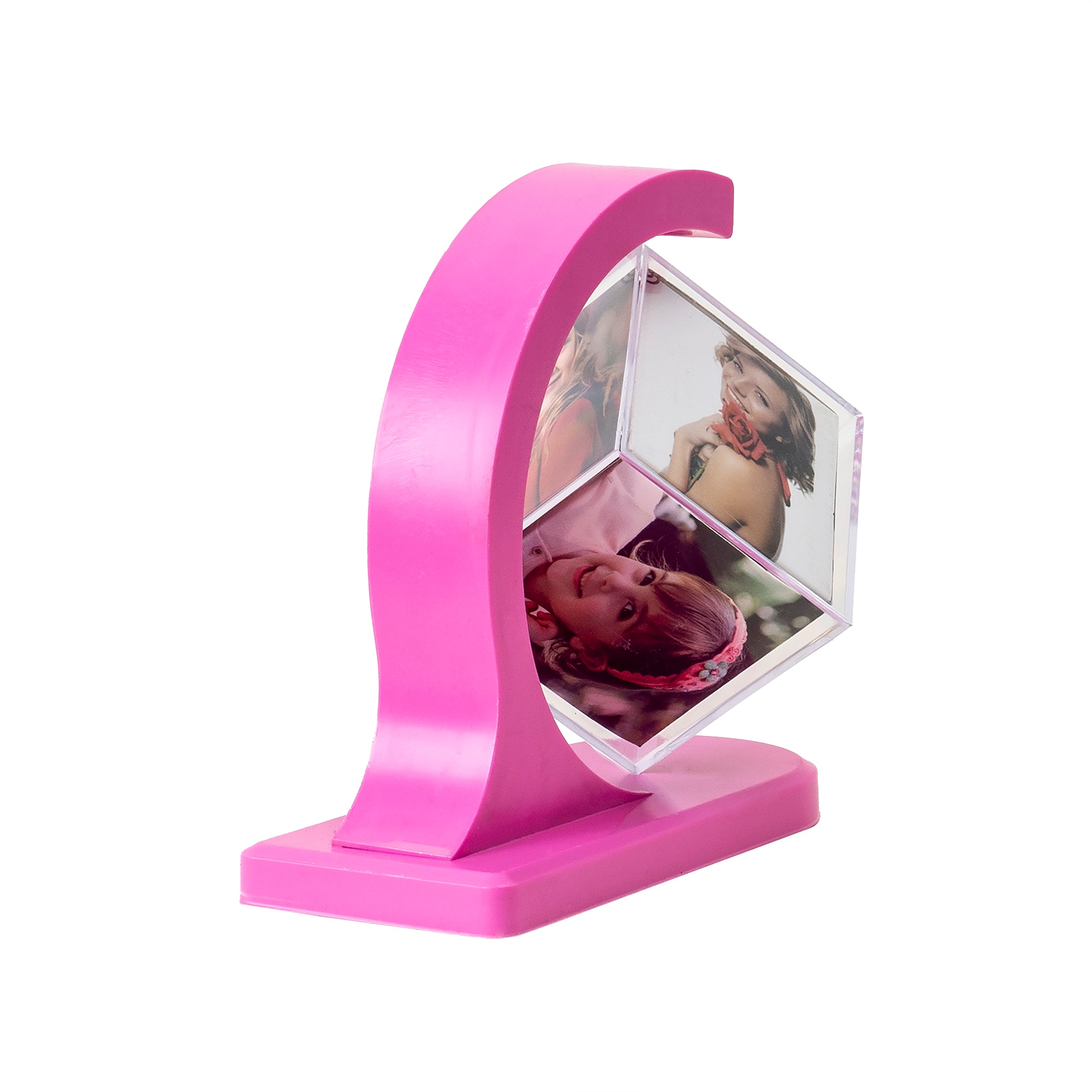 Rama foto, in forma de cub, magnetic rotativ cu 6 poze, inaltime 15 cm ...