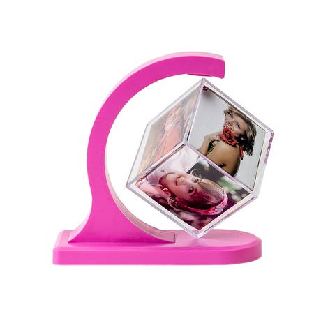 Rama foto, in forma de cub, magnetic rotativ cu 6 poze, inaltime 15 cm ...