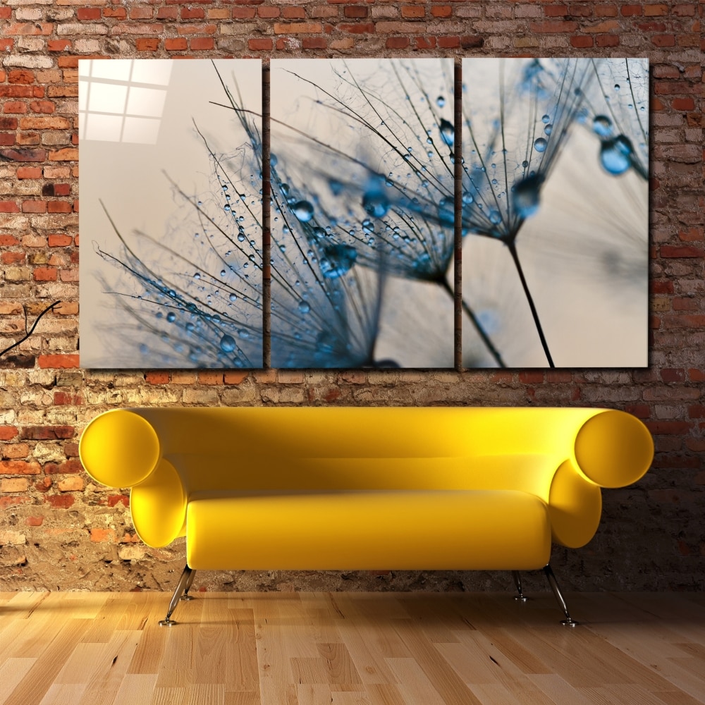 Set 3 tablouri, Print digital, Model- Dandelion, 110x70cm - eMAG.ro