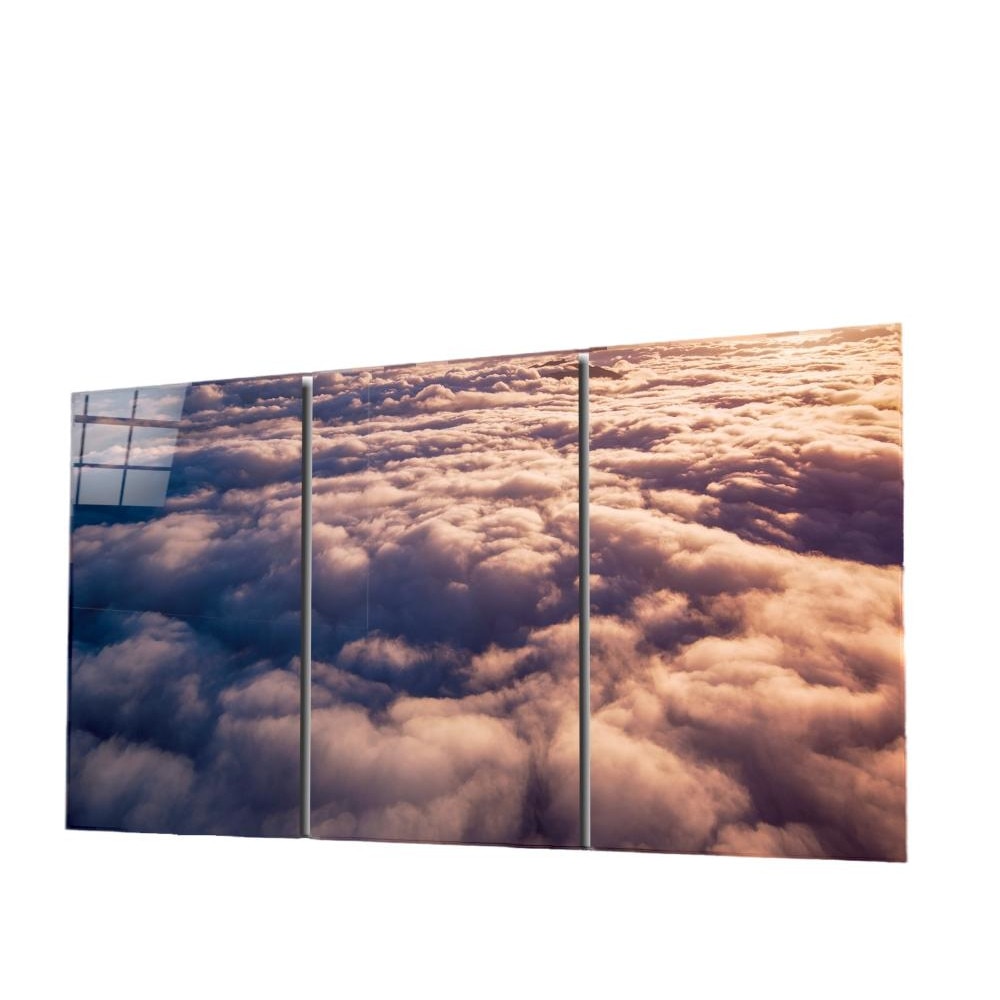 Set 3 tablouri, Print digital, Model- Deasupra norilor, 72x46cm - eMAG.ro