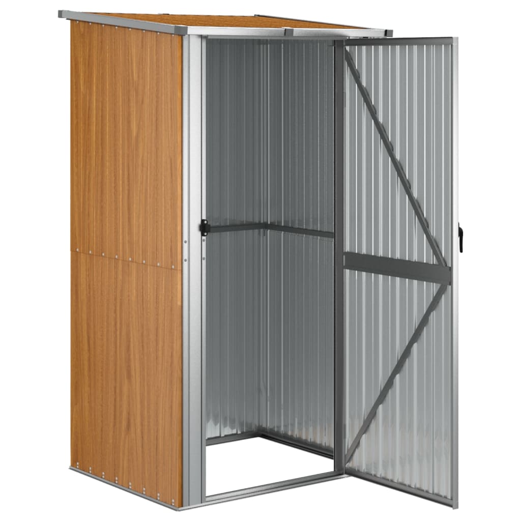 Sopron de gradina vidaXL, maro, 118,5x97x209,5 cm, otel zincat - eMAG.ro