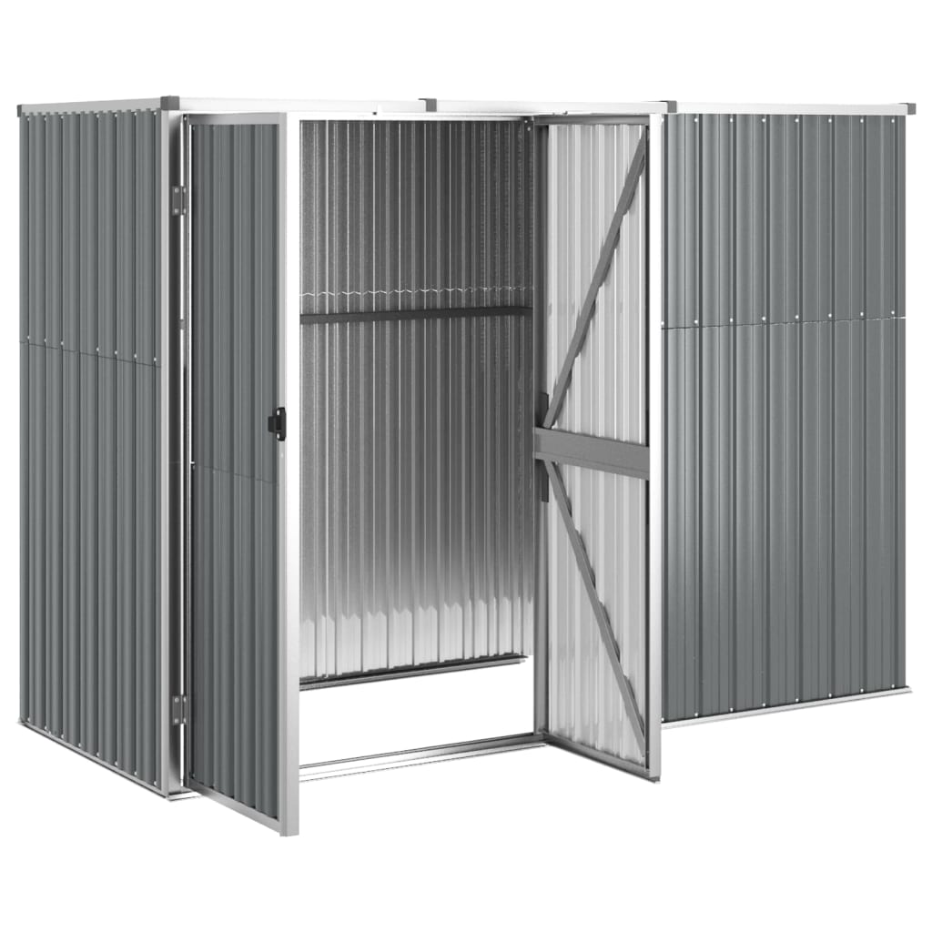 Sopron de gradina vidaXL, gri, 225x89x161 cm, otel galvanizat - eMAG.ro