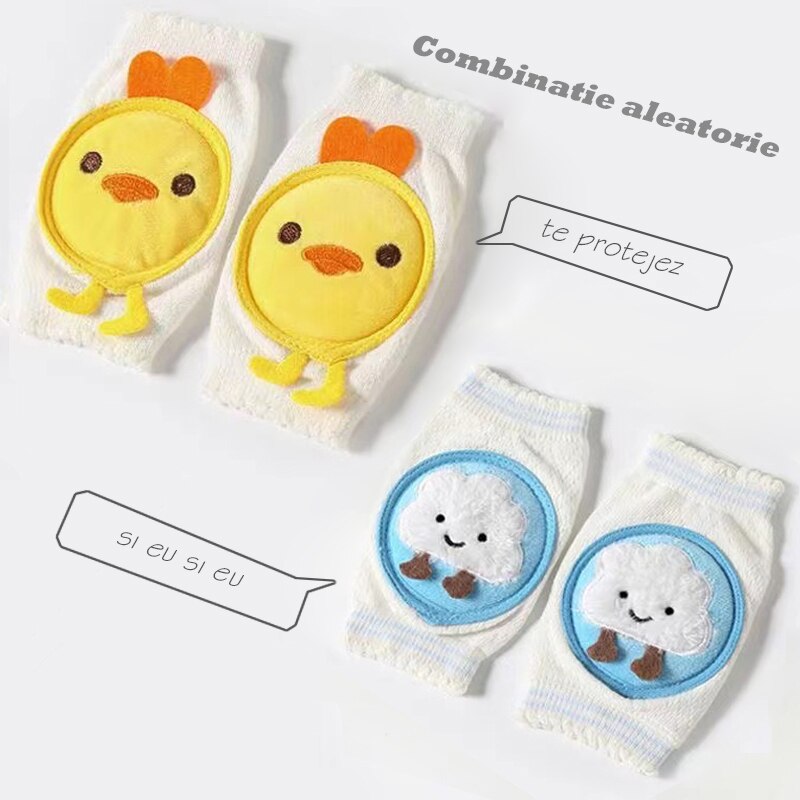 Set de genunchiere pentru copii, Bumbac, 1-5 ani, model de nor - eMAG.ro