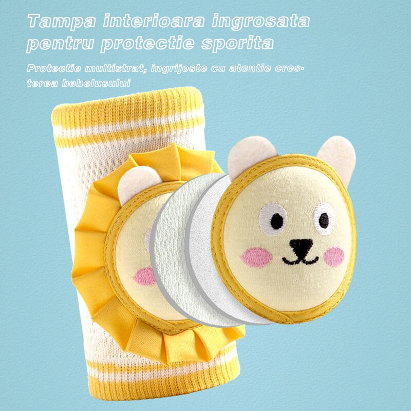 Set de genunchiere pentru copii, Bumbac, 1-5 ani, model de tigru - eMAG.ro