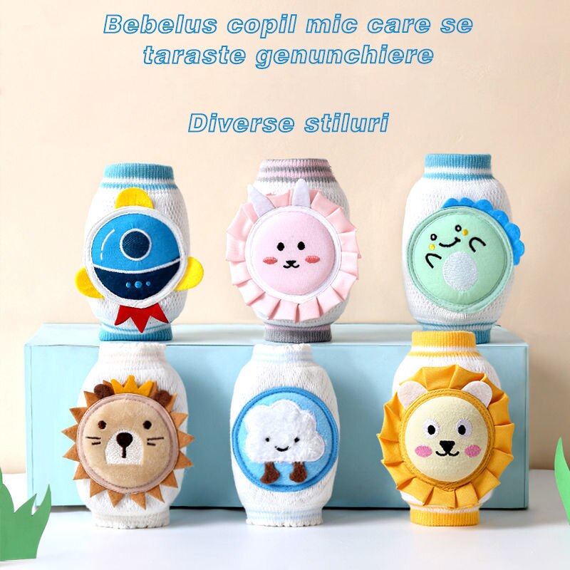 Set de genunchiere pentru copii, Bumbac, 1-5 ani, model de tigru - eMAG.ro