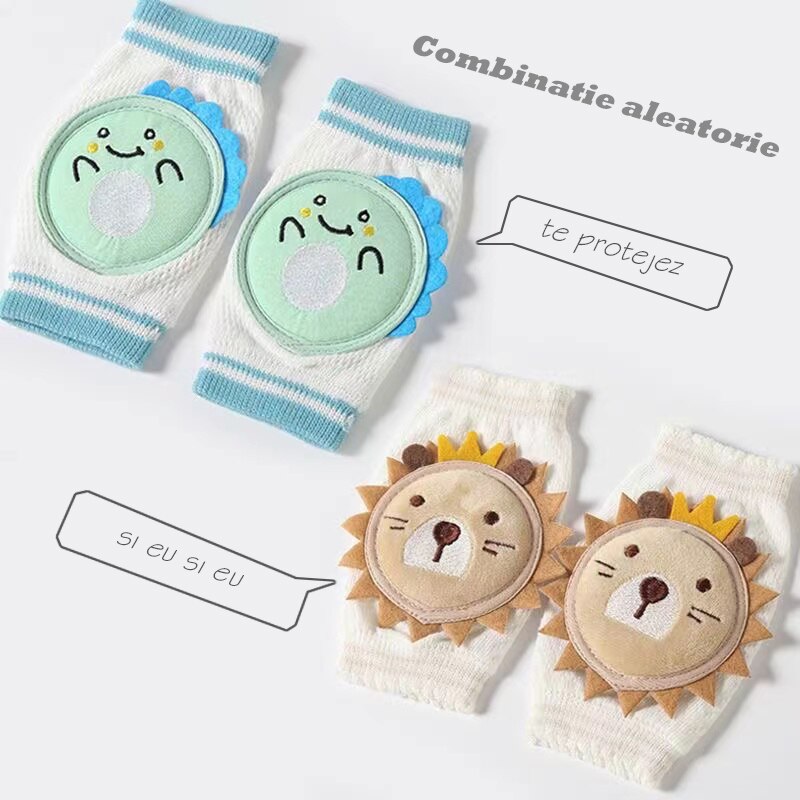 Set de genunchiere pentru copii, Bumbac, 1-5 ani, model de tigru - eMAG.ro