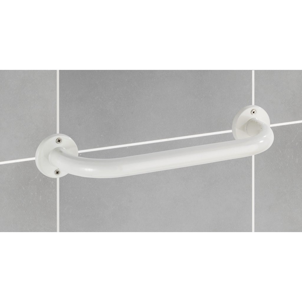 Bara sprijin, montare prin insurubare, 36x9.5x6 cm, inox cu invelis alb ...