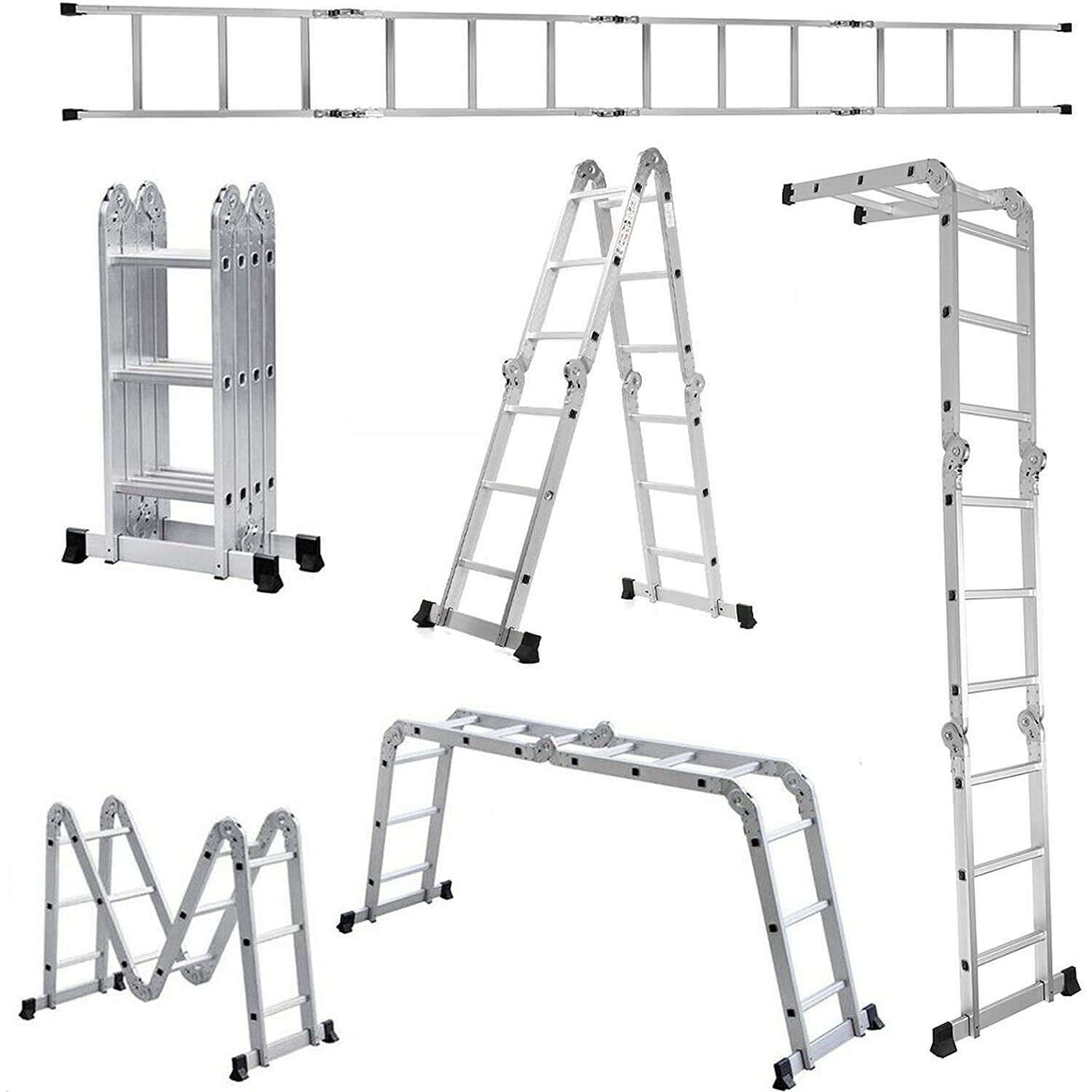 Scara multifunctionala, aluminiu, 4x3 trepte, 3,7 m - eMAG.ro