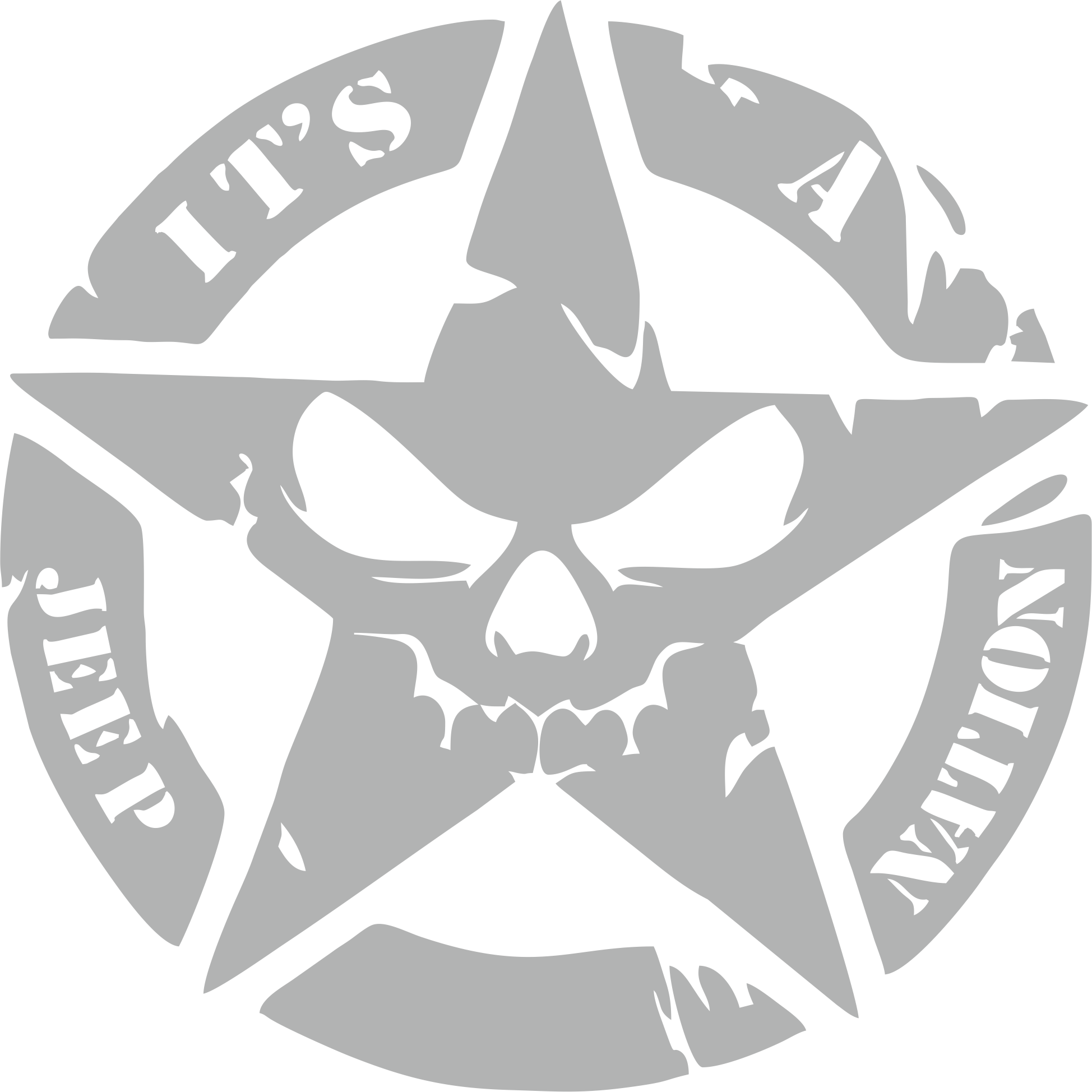 Sticker auto Jeep Nation, Alb, 15 cm - eMAG.ro