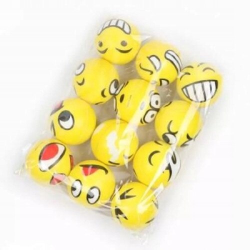 Set mingii spuma, Anti-stress, Model emoticoane, 12 Piese - eMAG.ro