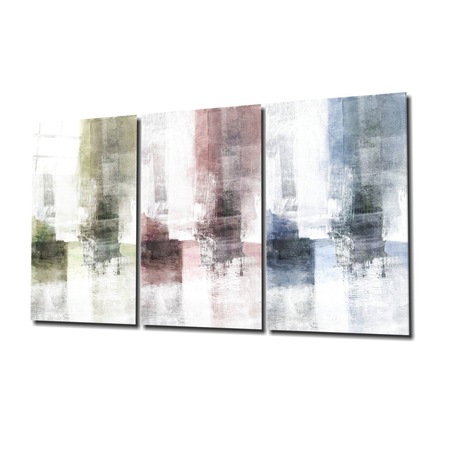 Set 3 tablouri din sticla securizata, 770, Model culori pastel, 72x46x2 ...