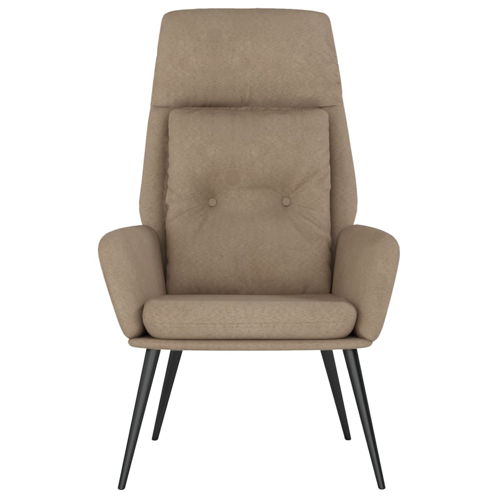 Scaun de relaxare vidaXL, gri taupe, 70 x 77 x 94 cm, piele intoarsa ...