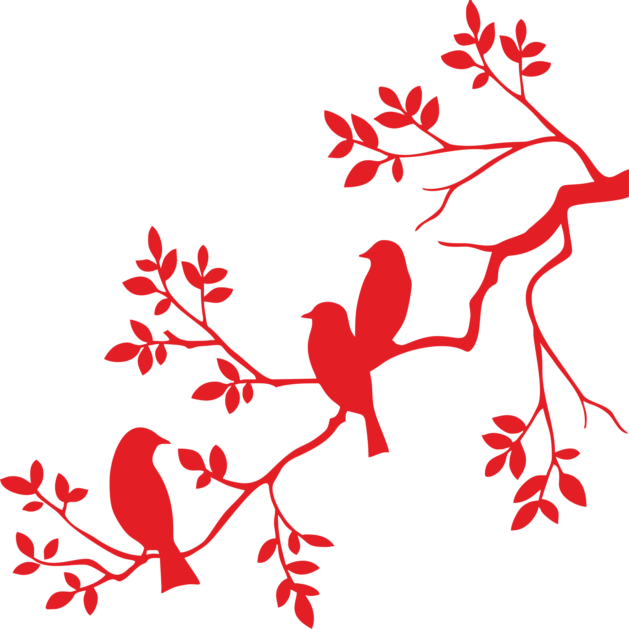 Sticker auto Decorative Birds, Rosu, 20 cm - eMAG.ro