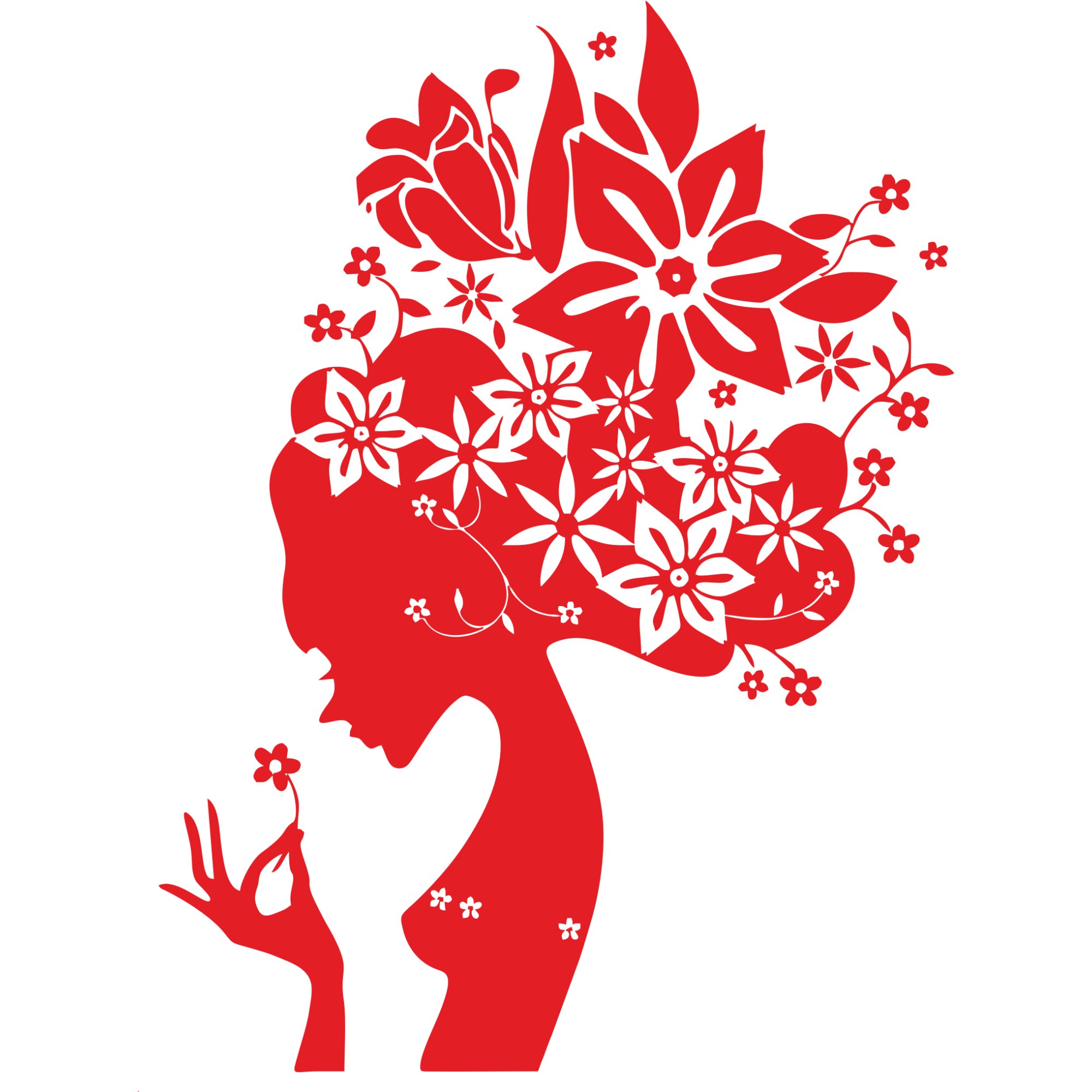 Sticker auto Decorative Woman, Rosu, 30 cm - eMAG.ro