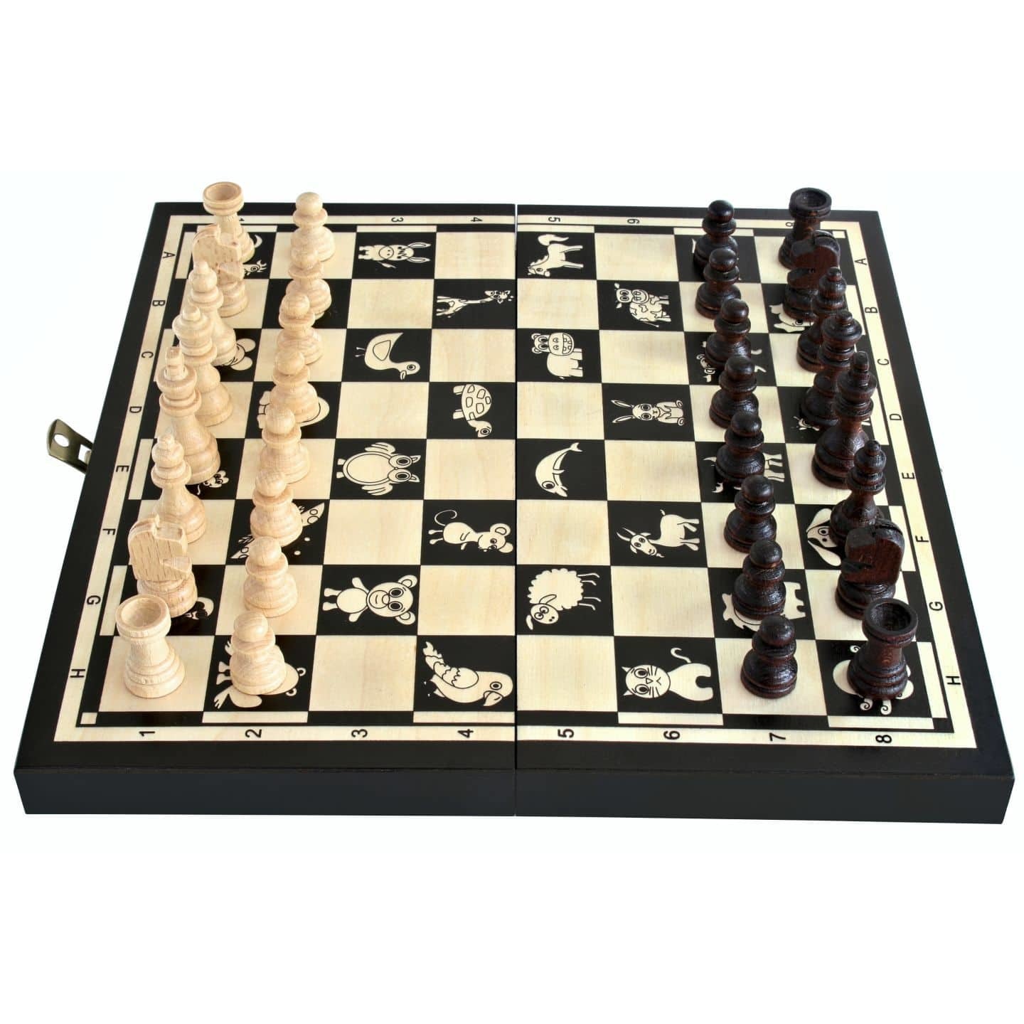 Joc de sah si table pentru copii, Lemn, 26 cm - eMAG.ro