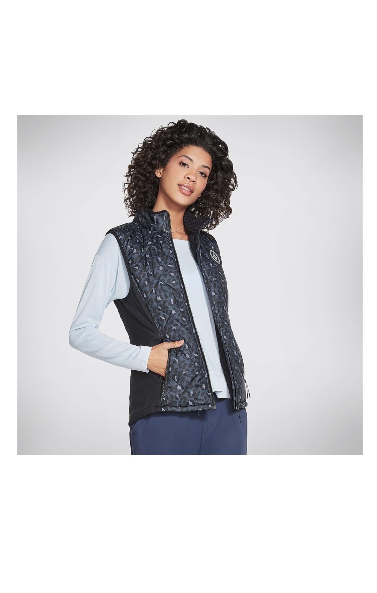 Дамски Елек Skechers Midnight Puffer Vest, Черен - eMAG.bg