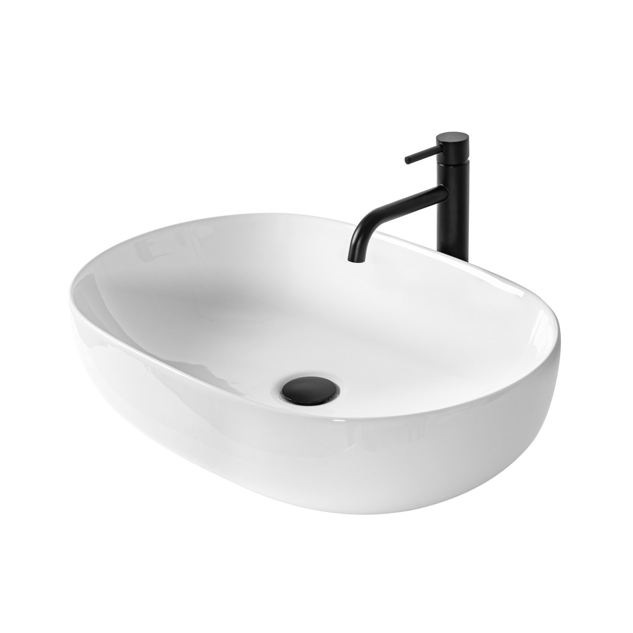 Calani Bali pultra ültethető mosdókagyló, kerámia, fehér, 60,5 x 42,5 ...