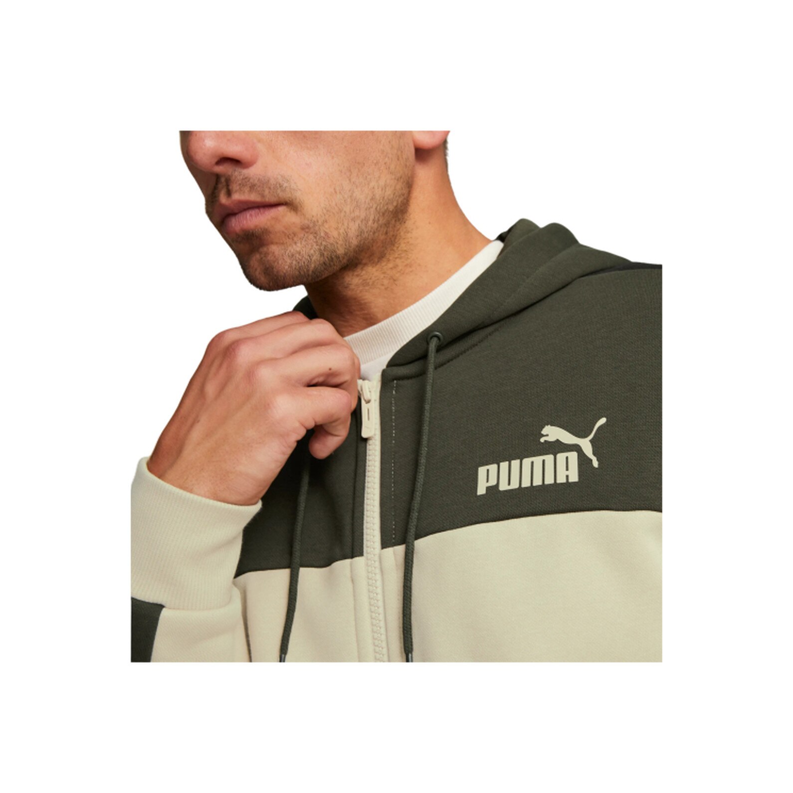 Trening PUMA Essentials+ Hooded, 670037-64 Kaki XS INTL - eMAG.ro