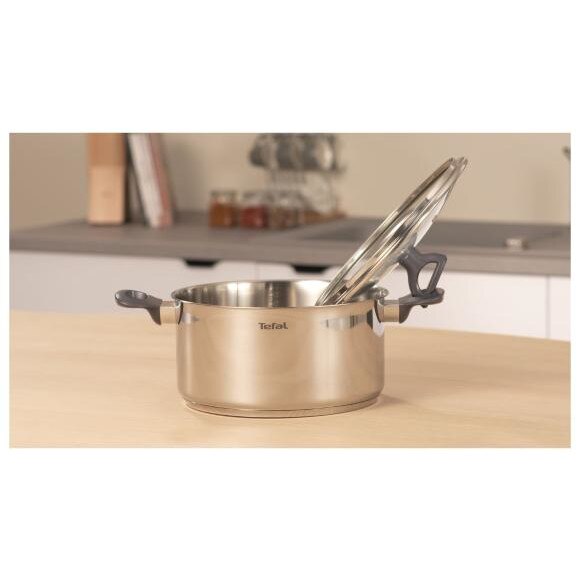Set oale cu capac Tefal G712SA55 Daily Cook, 10 piese, inox - eMAG.ro