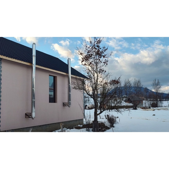 Cos de fum inox izolat, interior 120, exterior 220, 7.5ml - eMAG.ro