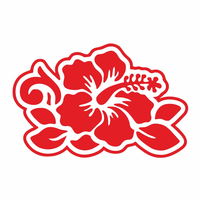 Sticker auto Flower Decal, Rosu, 30 cm - eMAG.ro