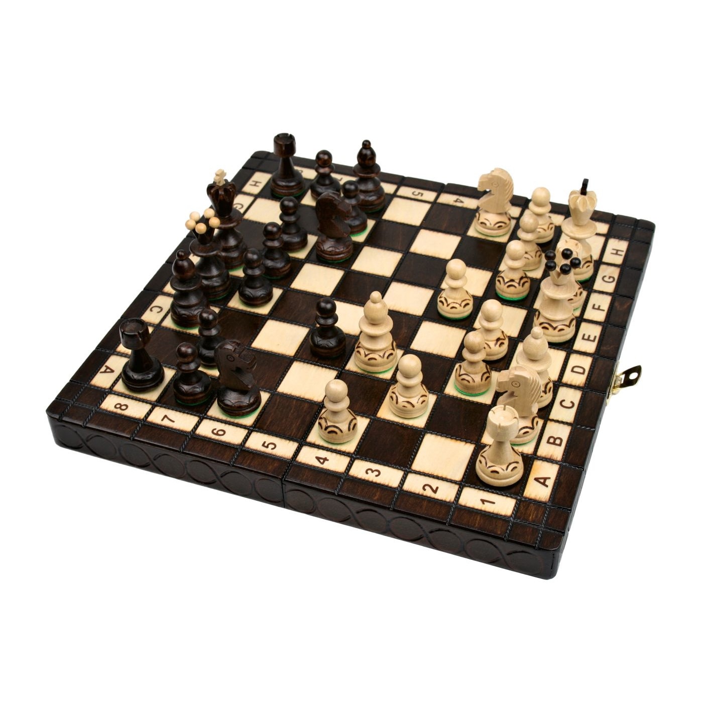 Set sah perlat S, Realizat manual, Lemn, 28 cm - eMAG.ro