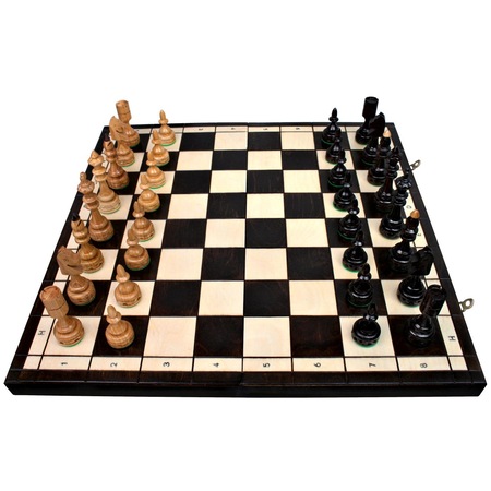 Set de sah indian L, Realizat manual, Lemn, 47 cm - eMAG.ro