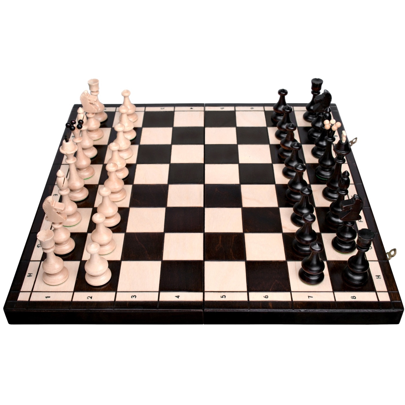 Set de sah Beskid, Realizat manual, Lemn, 50 cm - eMAG.ro