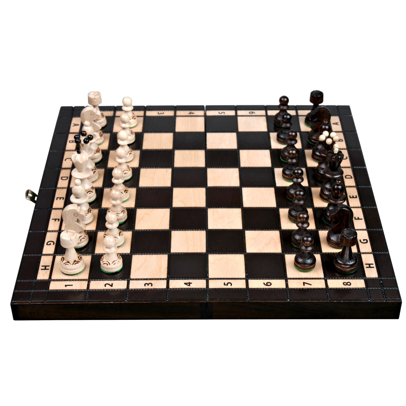 Set de sah Pearl M, Realizat manual, Lemn, 35 cm - eMAG.ro