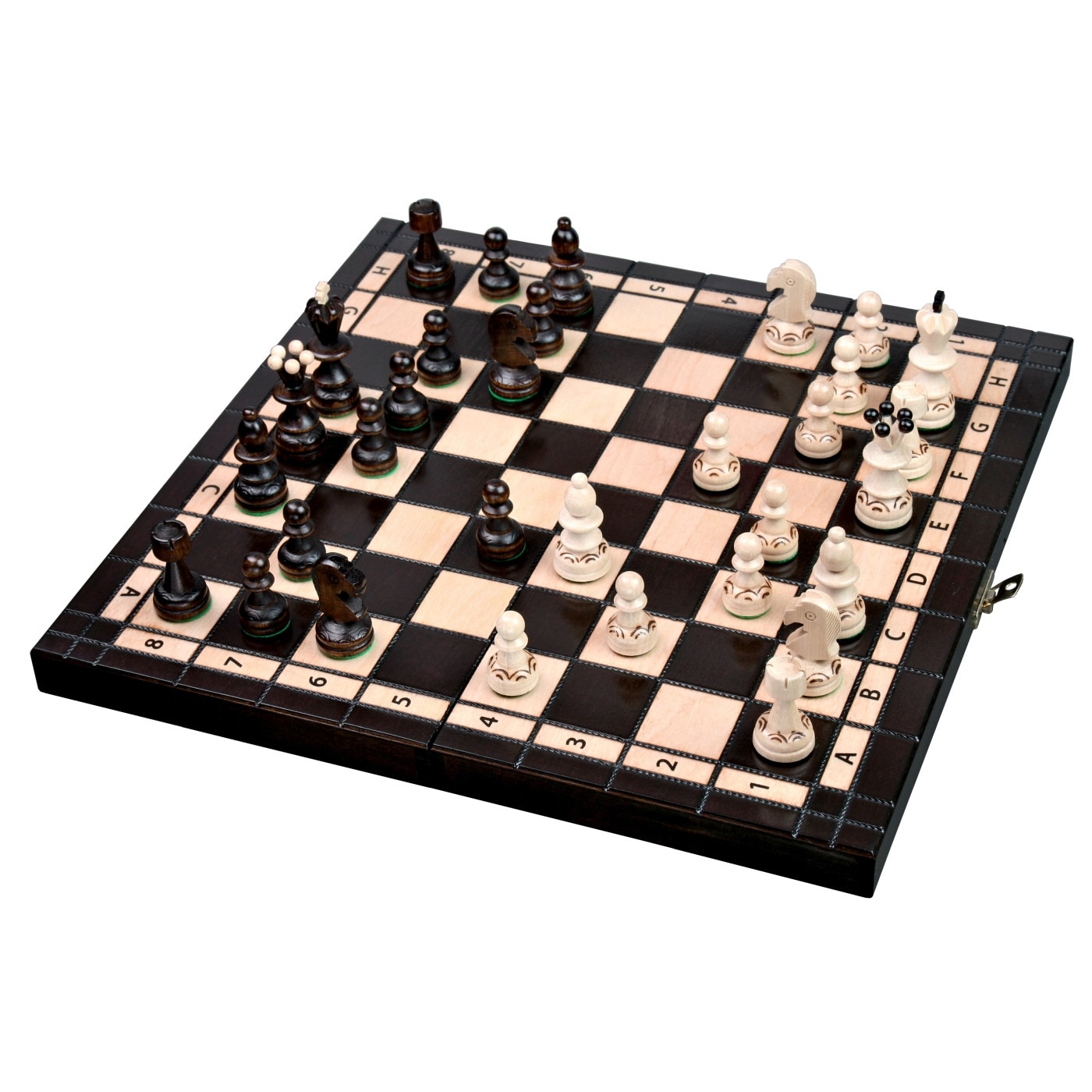 Set de sah Pearl M, Realizat manual, Lemn, 35 cm - eMAG.ro