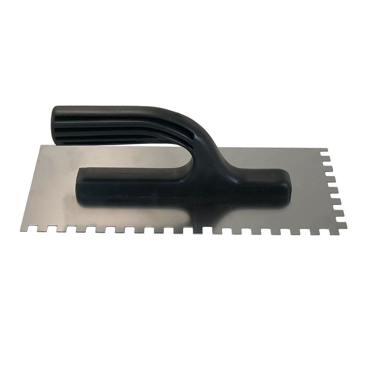 Gletiera inox cu zimti, 6x6 mm, maner plastic, 13x27 cm - eMAG.ro