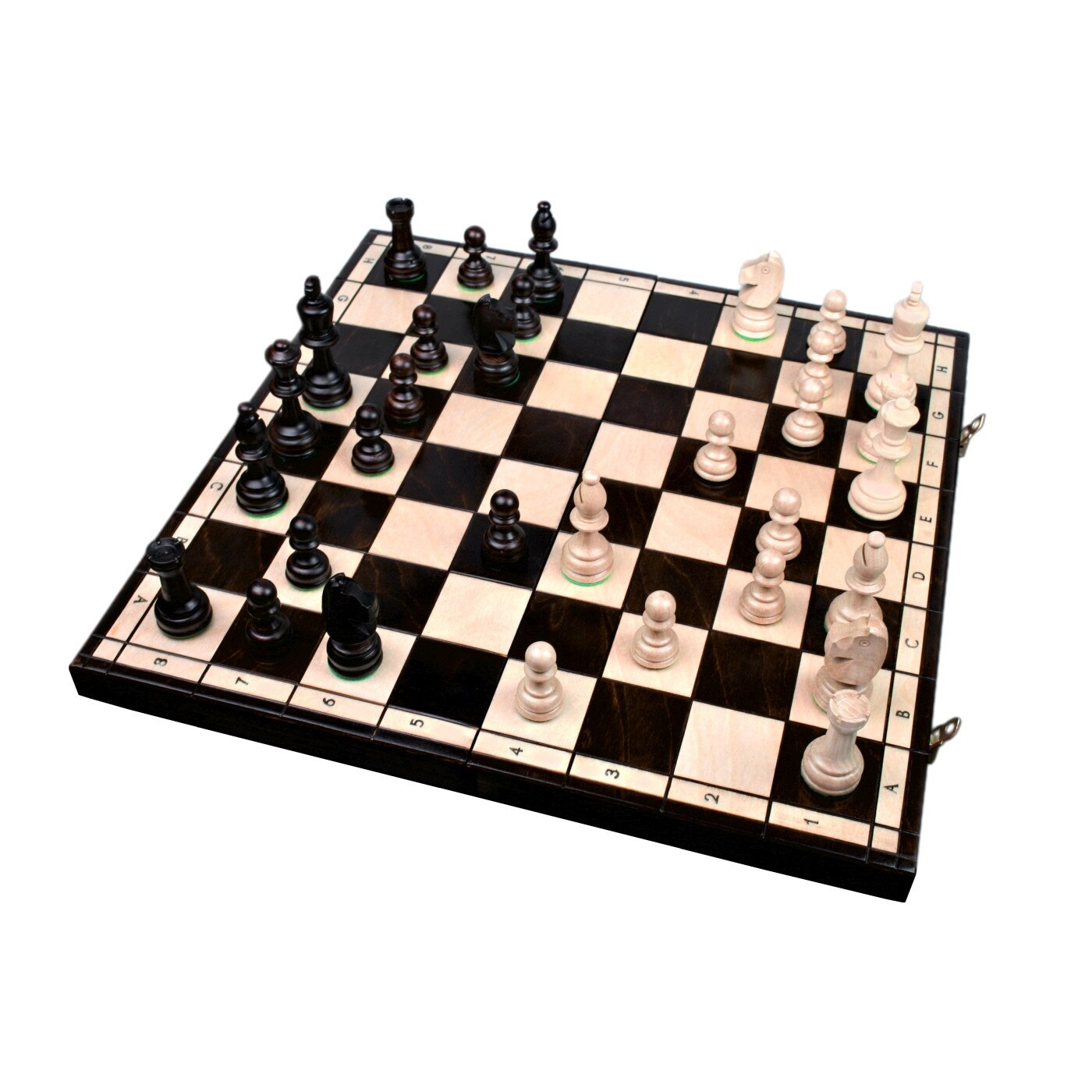 Set de sah turneu 4, Realizat manual, Lemn - eMAG.ro