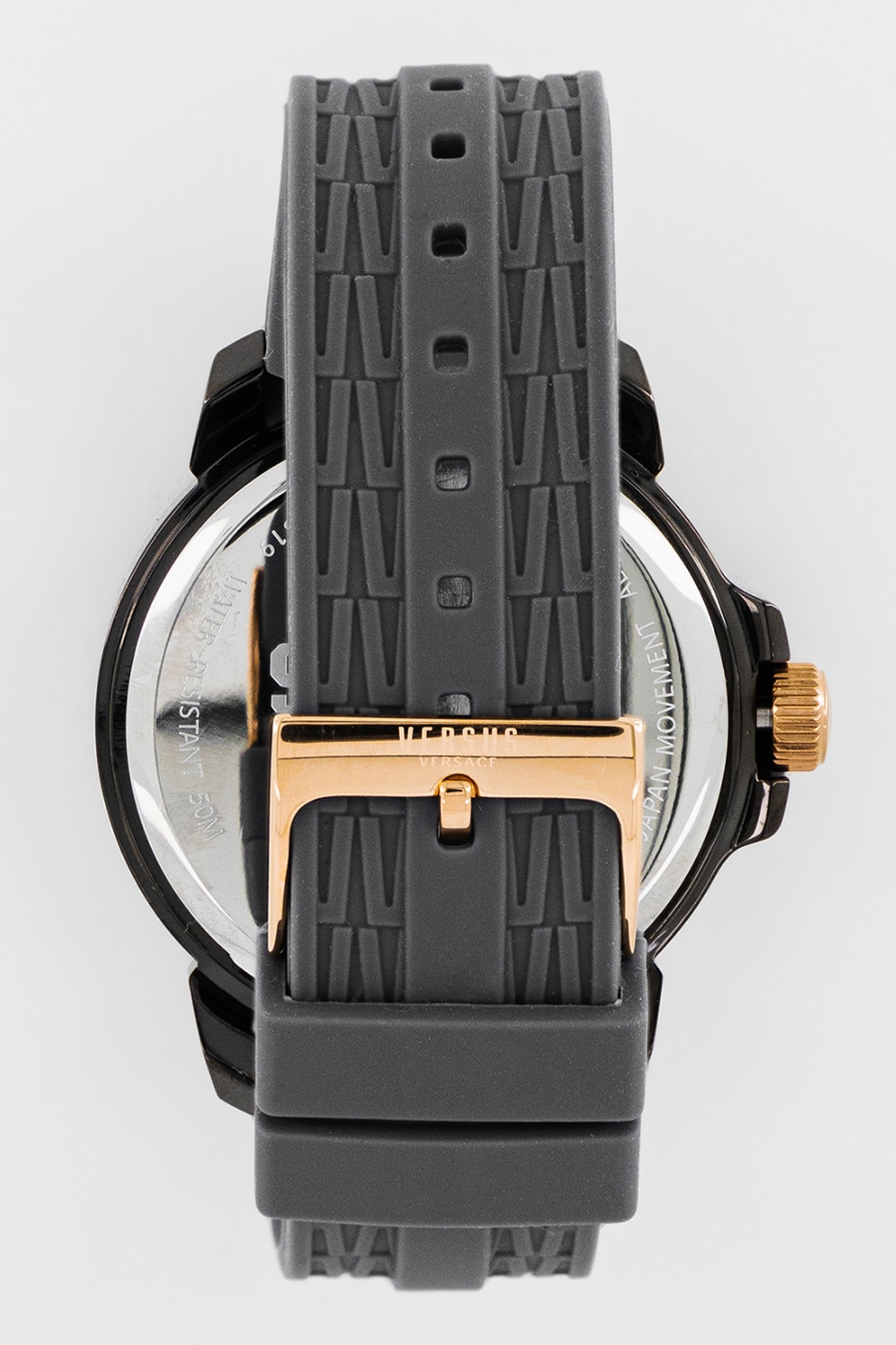 VERSUS VERSACE, Ceas cu functii multiple si o curea de silicon, Gri ...