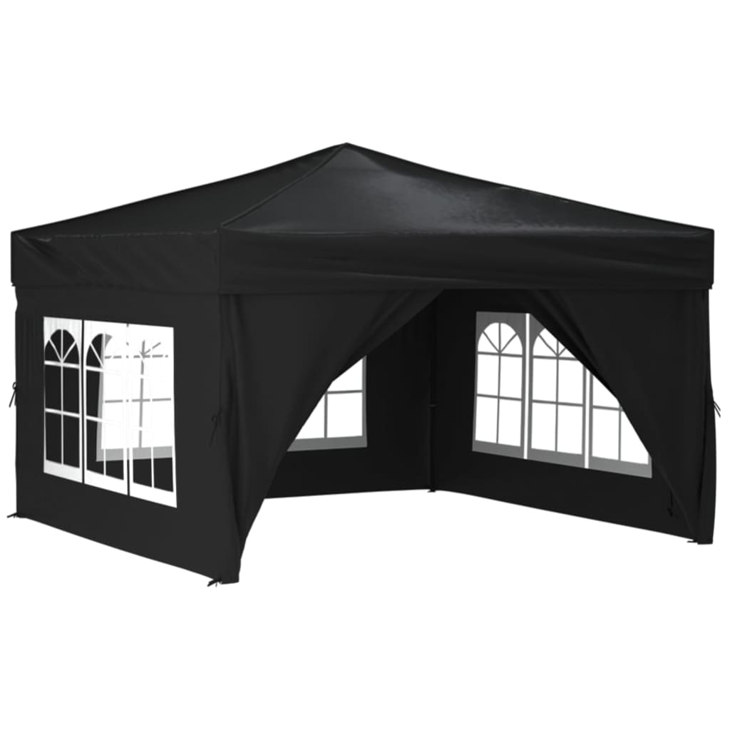 Cort pliabil pentru petrecere vidaXL, pereti laterali, negru, 3x3 m ...