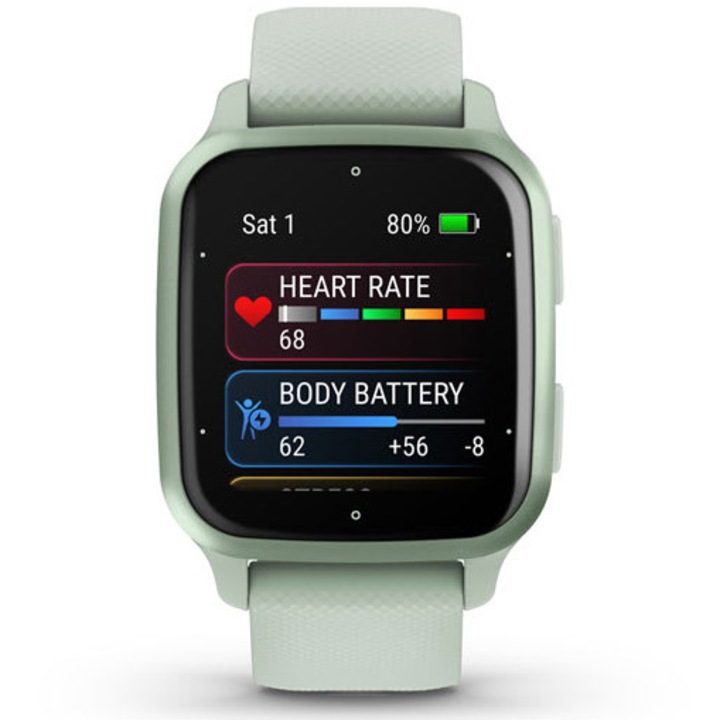 Smartwatch Garmin Venu Sq 2, Cool Mint/Metallic Mint - eMAG.ro