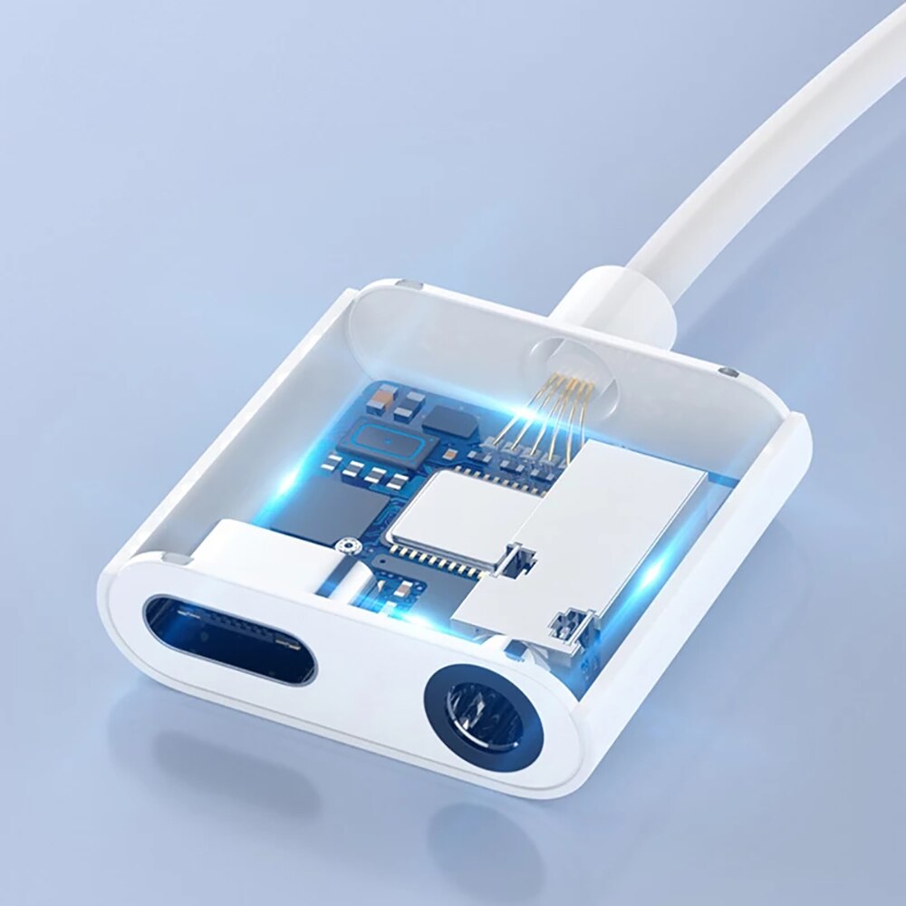 Adaptor telefon, Sundiguer, USB-C/AUX/Lightning, Alb - eMAG.ro