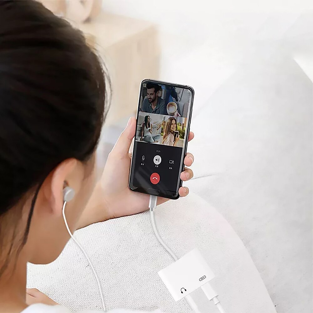 Adaptor telefon, Sundiguer, USB-C/AUX/Lightning, Alb - eMAG.ro