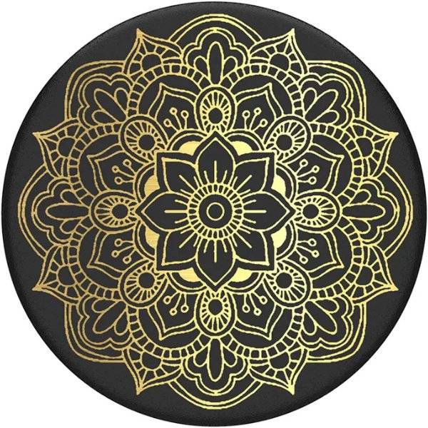 Suport telefon, POPSOCKETS, Model mandala, Negru/Auriu - eMAG.ro