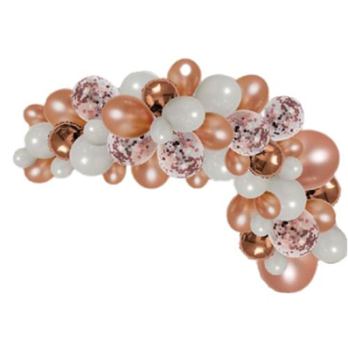 Set 70 Baloane Decorative Pentru Petreceri, Albe, Roz-Auriu ...