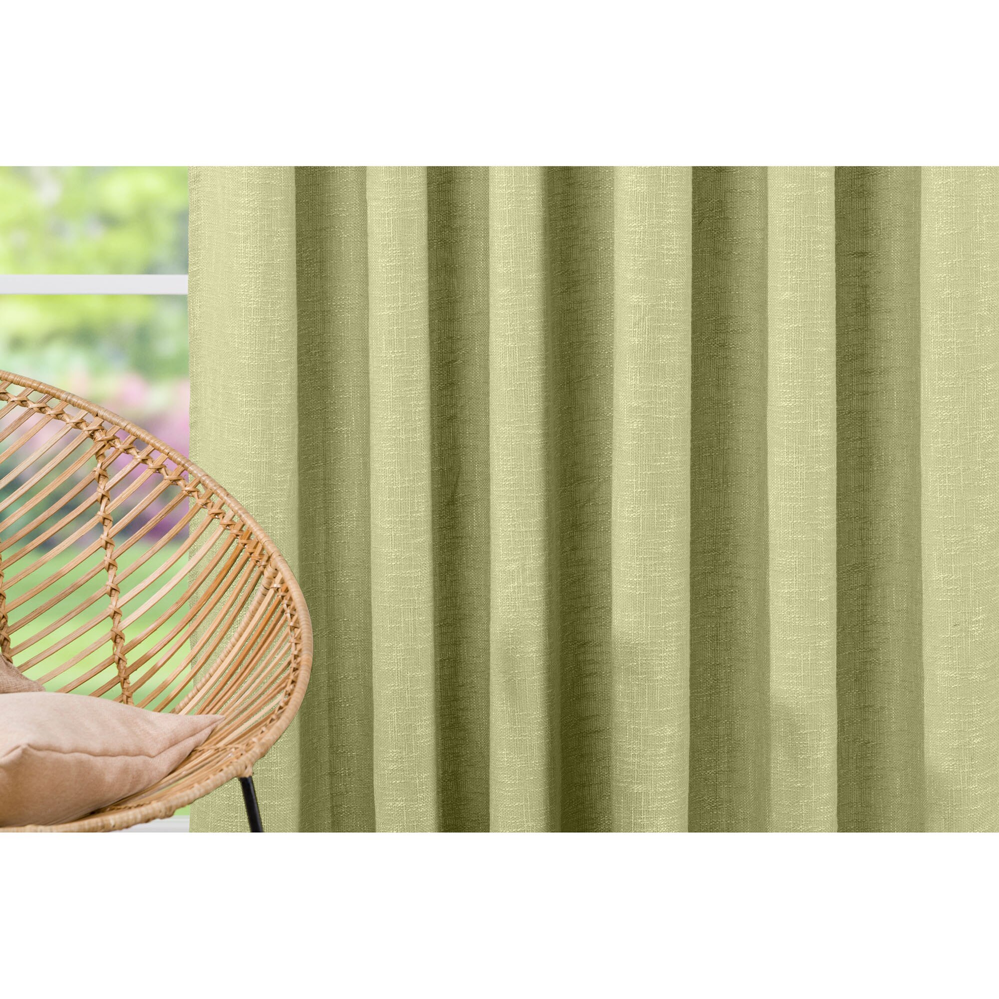 Draperie Riva, Mendola Interior, cu rejansa, natur, 210x245 cm, verde ...