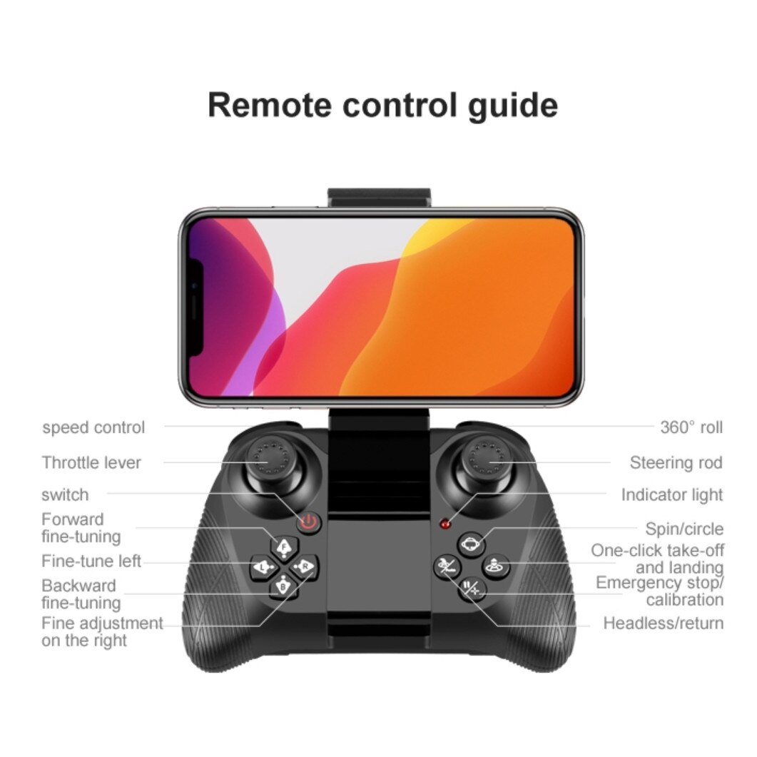 Drona V9 model gri cu LED, camera duala 4K, conectivitate Wifi si transmisie pe telefon, rulare ...