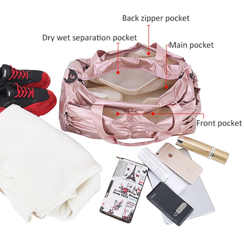 Geanta sport pentru sala cu aspect metalic, impermeabila, cu ...