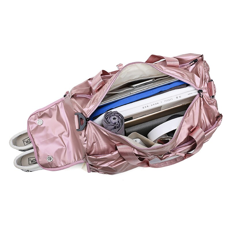 Geanta sport pentru sala cu aspect metalic, impermeabila, cu ...